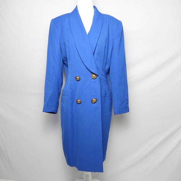 Kasper | Jackets & Coats | Vintage 8s Kasper Cobalt Blue Mid Length ...